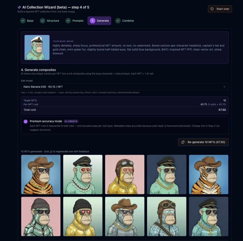 AI NFT Generator V2 – Turn Prompts into NFT Collections | iMintify